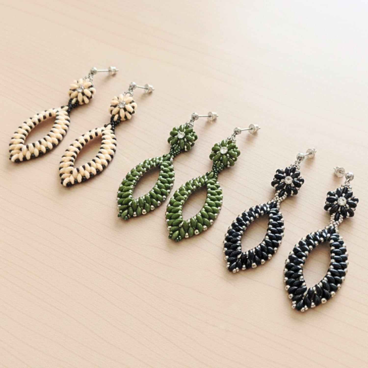 Tutorial gratuito: Pendientes Gota con Superduo paso a paso – Crystaldreams