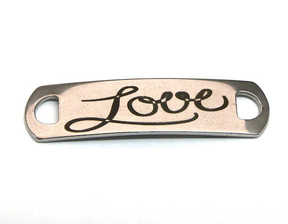 Chapa Grabada Acero Inox 38x10mm Agujeros 5mm - Love – Crystaldreams